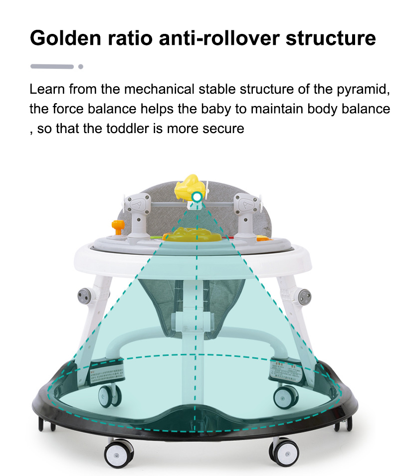 MOMYSO Baby Walking Car With Music Foldable Portable Adjustable Safe ...