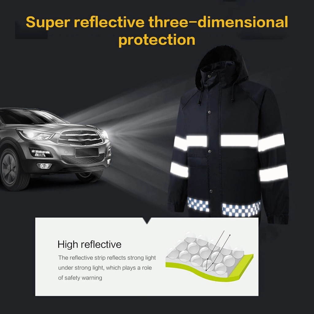 Raincoat Set Jacket Breathable Reflective Hooded Waterproof Sport ...