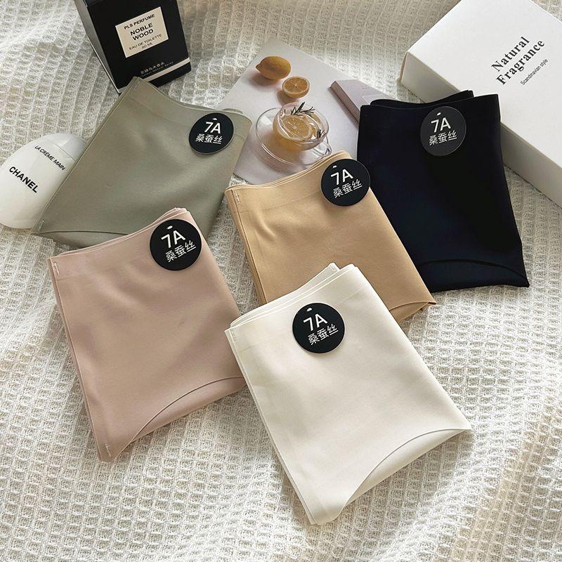 《My》6pcs M-XL Mid Waist Panty Ice Silk Seamless Underwear Women's Pure ...