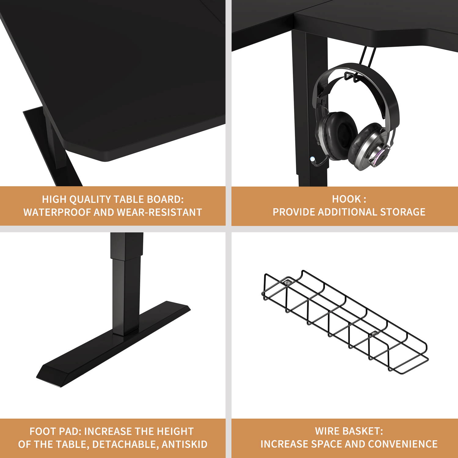 Mxtark 1.5M L Shape Electric Standing Desk Adjustable Height Memory ...