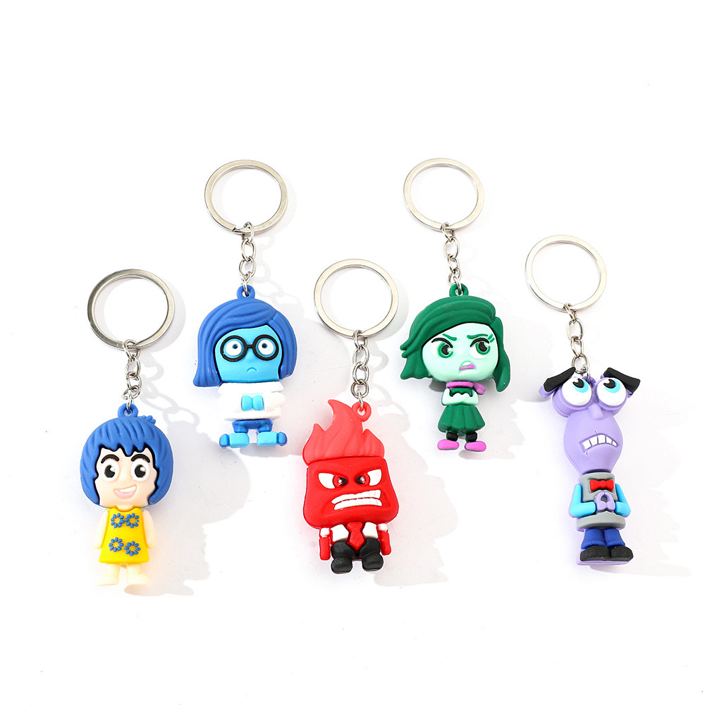Inside Out Keychain Cartoon Keychain Disney and Pixar Sadness Fear ...
