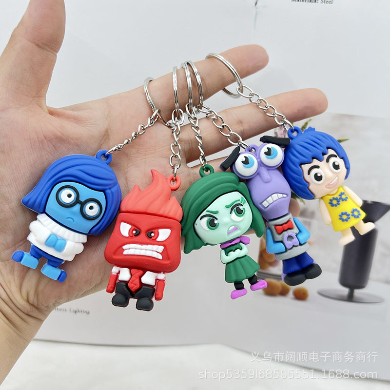 Inside Out Keychain Cartoon Keychain Disney and Pixar Sadness Fear ...