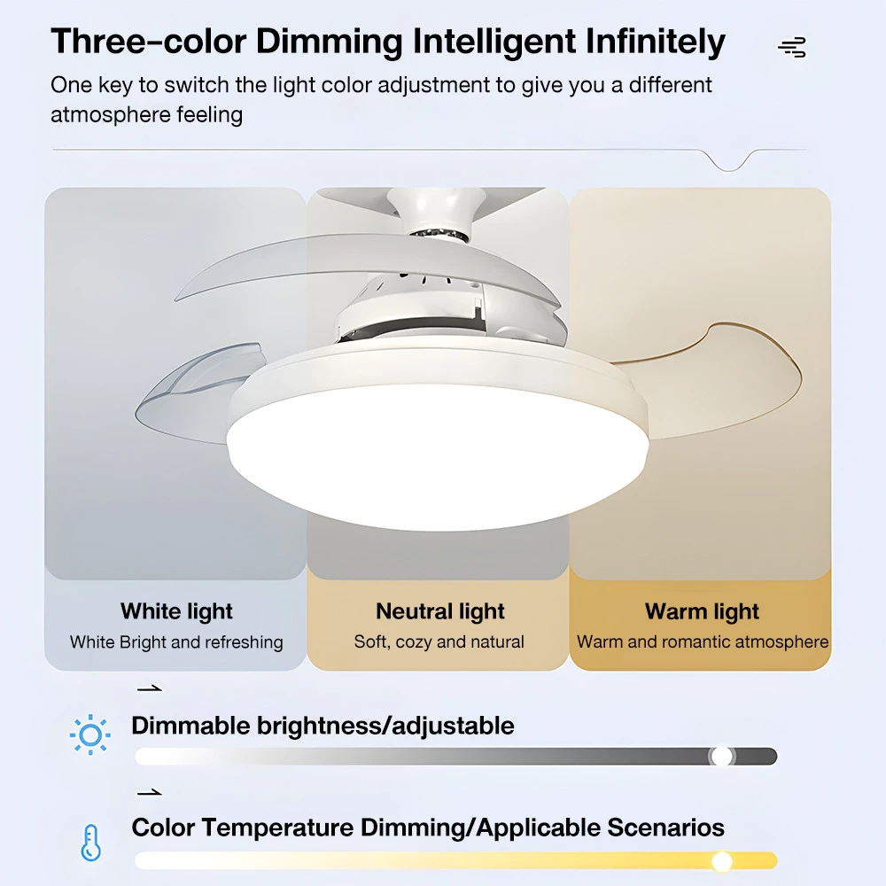 Fandis Invisible Fan Light Ceiling Fans Light E27 Base Ceiling Fan ...