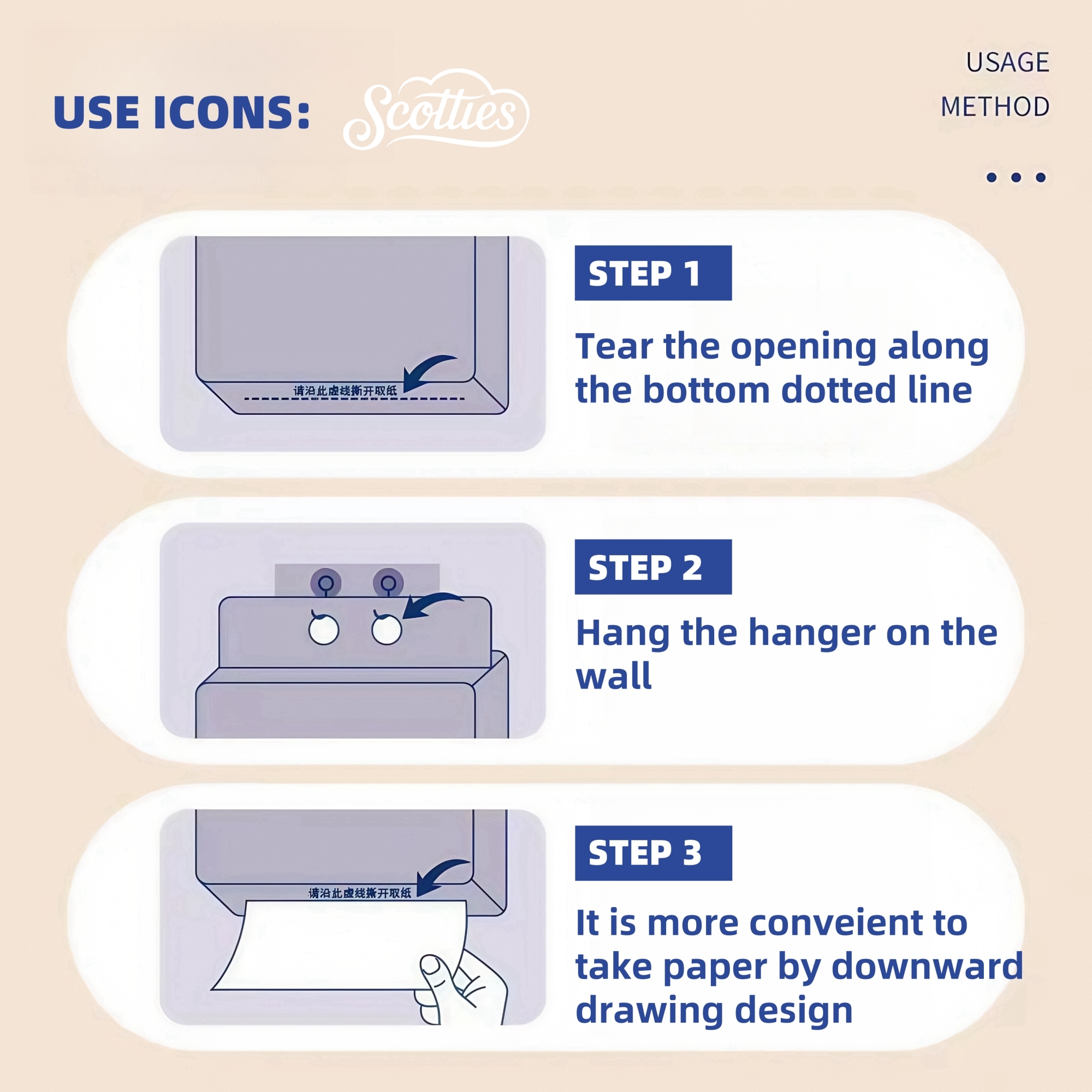 1-4 packs Facial Tissue Bathroom Tissue Tissue Paper Wall Mounted ...