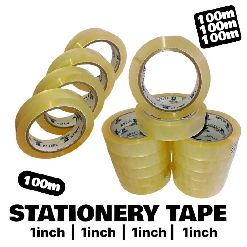 100Meters Long Stationery Clear Tape Packing Sealing 1inch Tape ...
