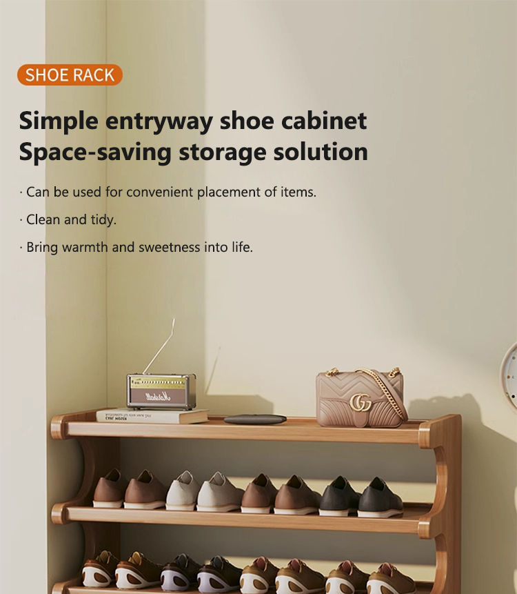 Multi Layer Bamboo Shoe Rack Multifunctional Wooden Storage Shelf Desk ...