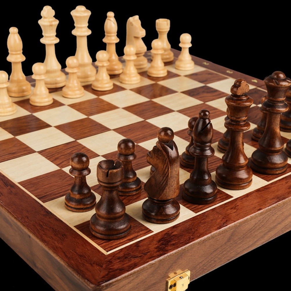 Luxury Magnetic Chess Set Traditional Wooden Folding Chess board Game ...