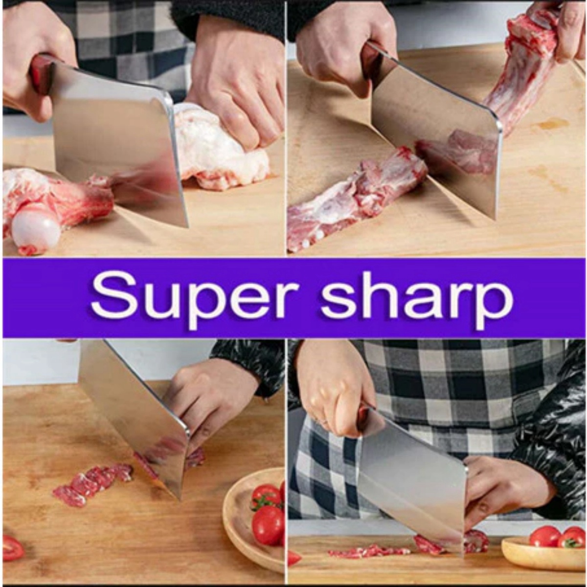 Japanese Stainless Steel Heavy Kitchen Knife Handmade Forged Hammer ...