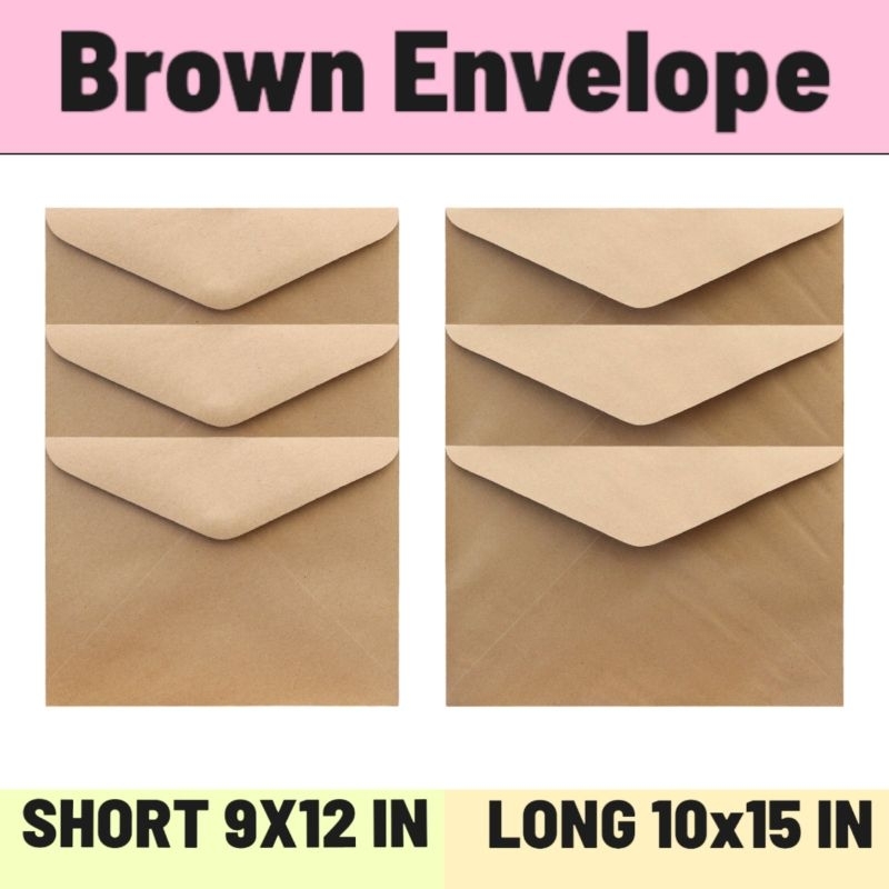 Brown Envelope Long Short 50pcs Wholesale Price | Shopee Philippines