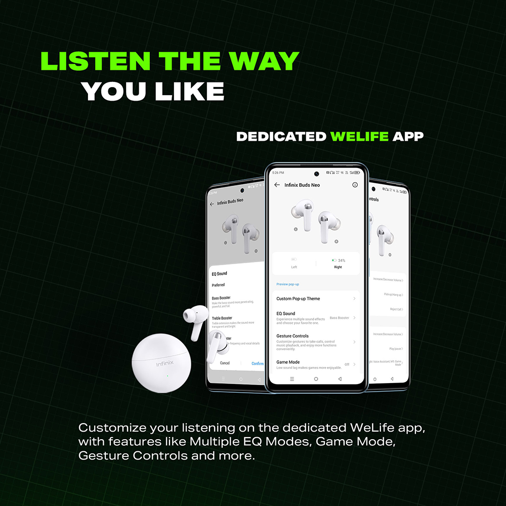 Infinix XE26 Buds Neo | 4-Mics ENC | Bluetooth 5.3 | 13mm Dynamic ...
