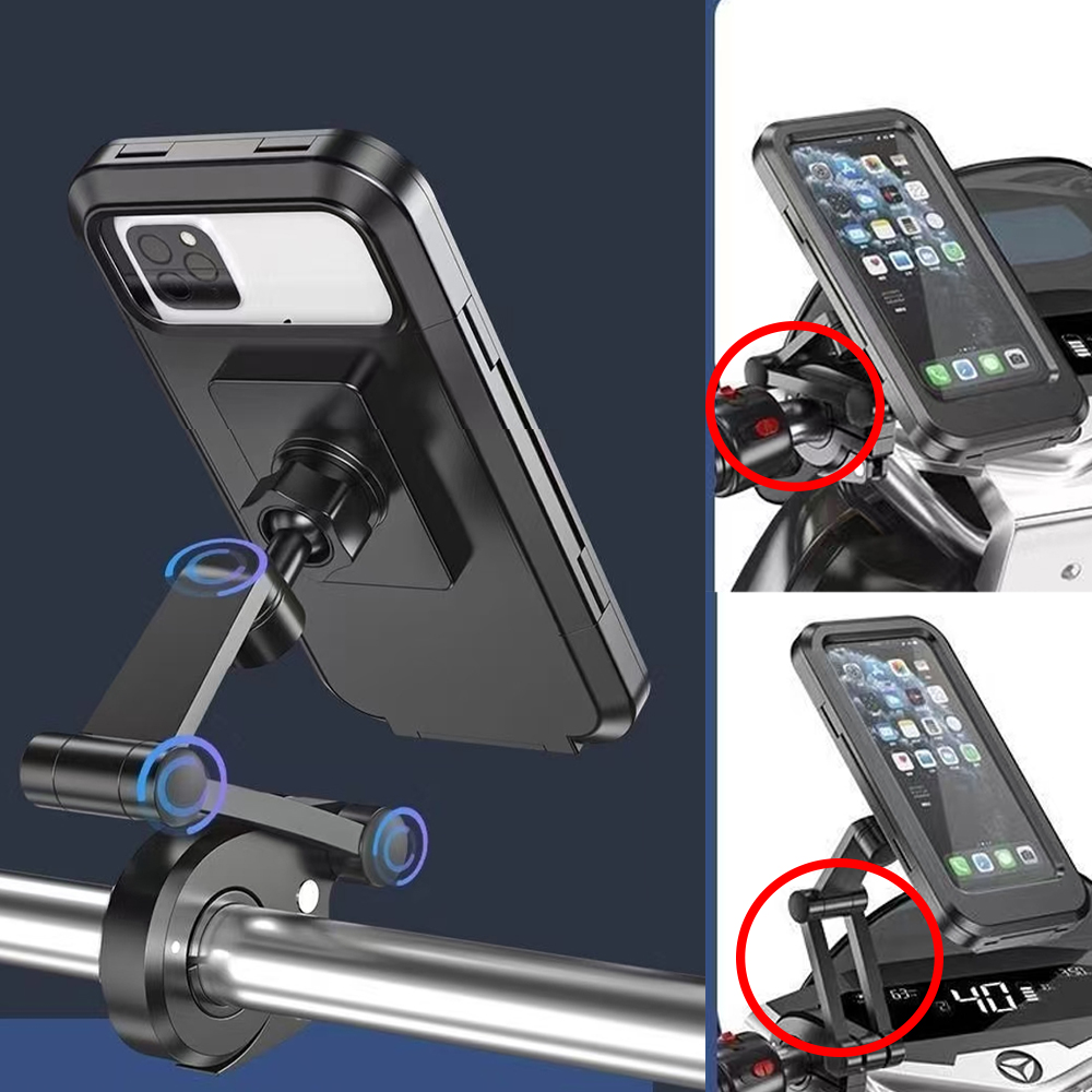 Ceyes Waterproof Motorcycle Bike Phone Holder Case Stand Adjustable ...