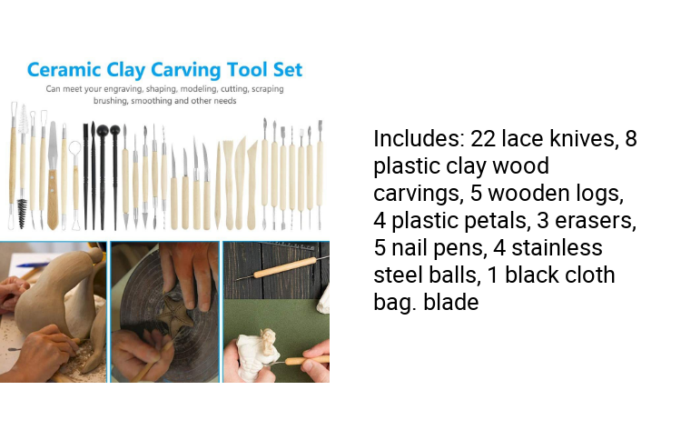 25pcs Clay Tools Sculpting Kit Sculpt Smoothing Wax Carving Pottery ...