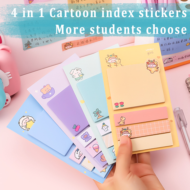 UNICO 3*3in 80 Sheets Cartoon Animal Cute Sticky Notes Portable Memo ...