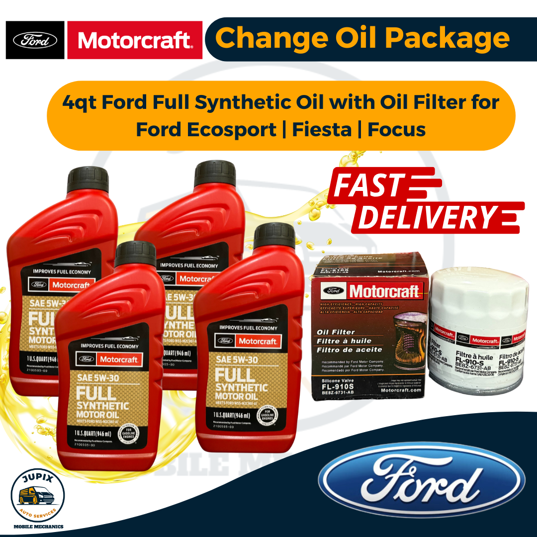 Ford Fully Synthetic Engine Oil 5W-30 [4 quarts + Oil Filter] for ...