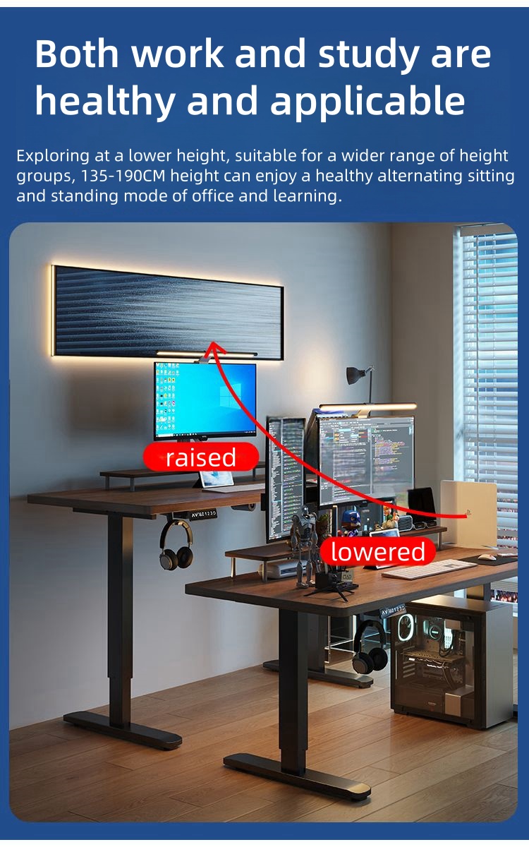 Electric Adjustable Table Height Standing Desk Motor Lift Computer ...