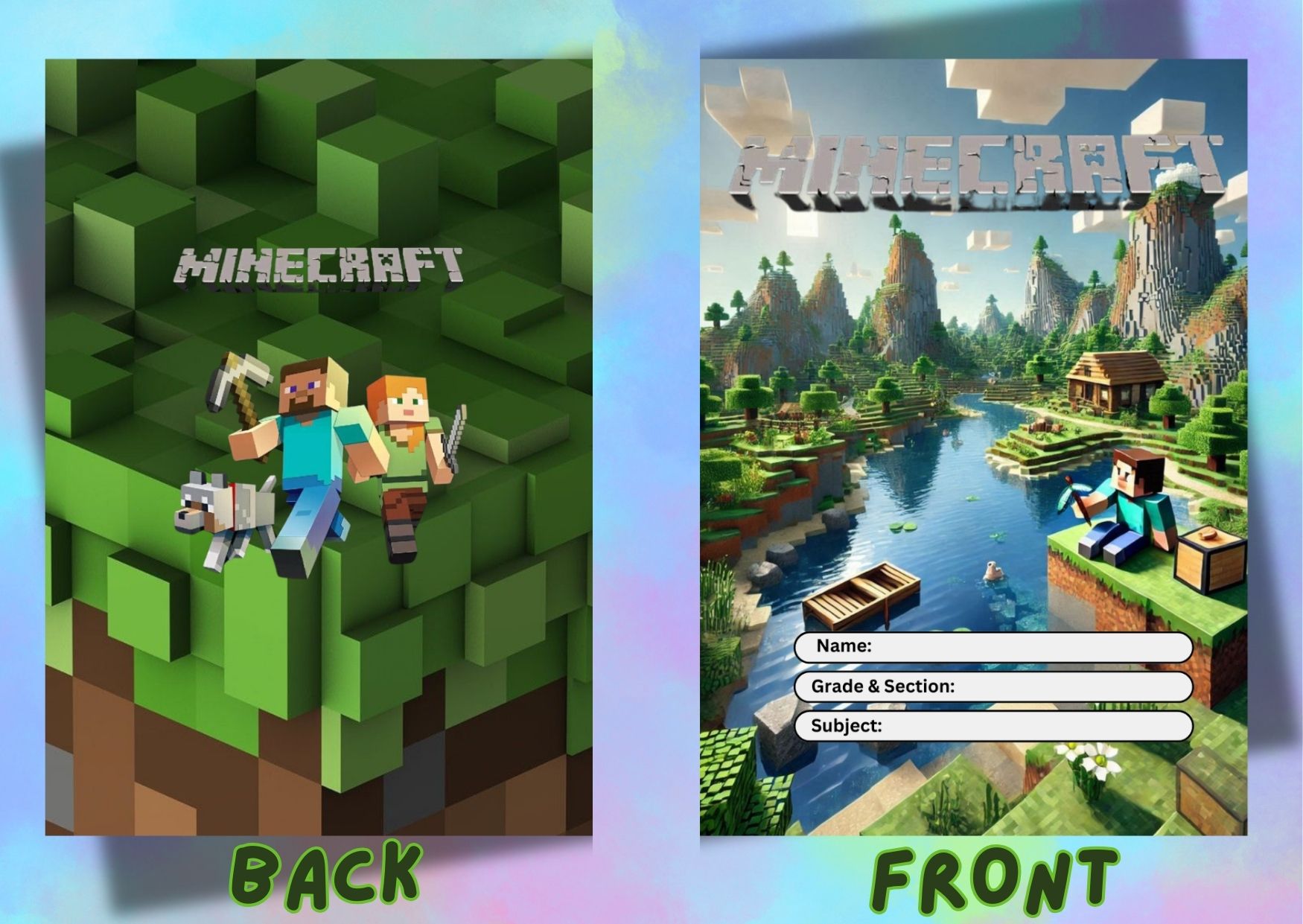 MINECRAFT NOTEBOOK STAPLED, COMPOSITION AND WRITING NOTEBOOK | Shopee ...