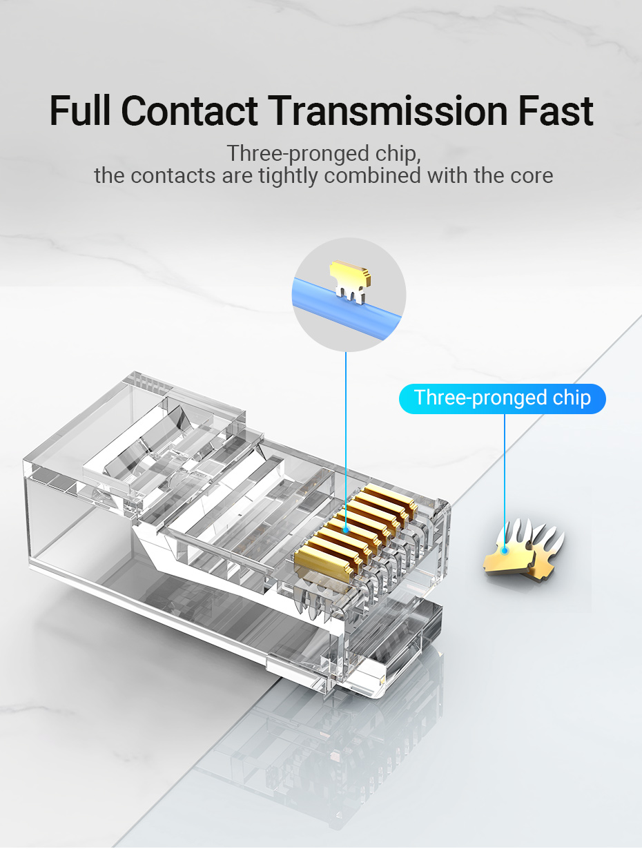 CAT6 Plug RJ45 connector 8P8C modular Ethernet cable header plug ...