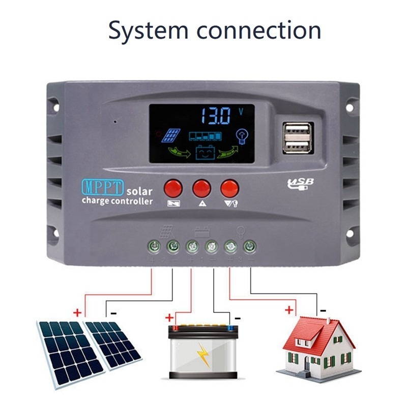 Mppt Solar Charge Controller 100A 60A 50A 40A 30A Power Dual USB Lcd ...