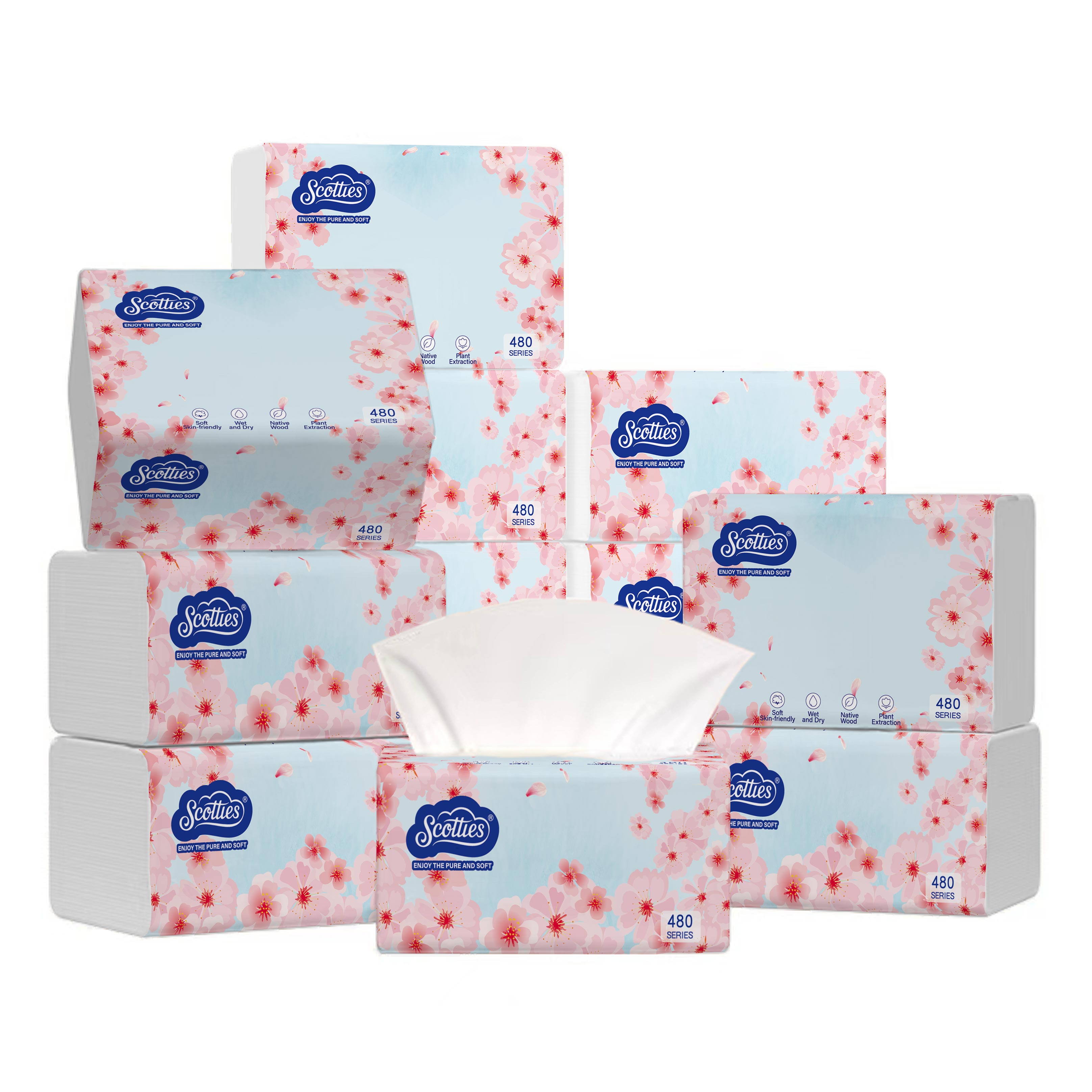 8pack Scotties Facial Tissue paper towel tissue paper 8Packs 420Sheets ...
