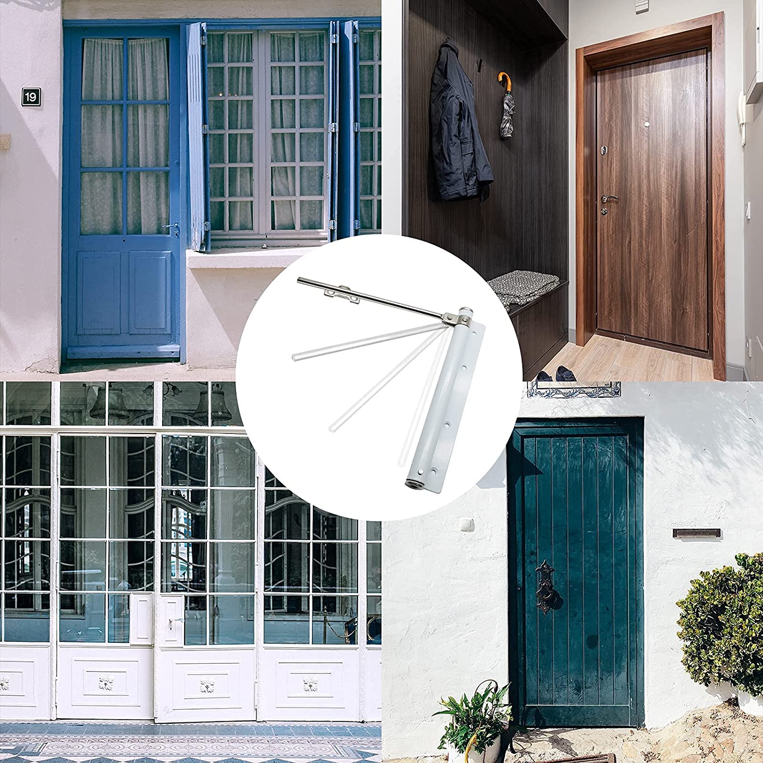 Concealed Automatic Door Closer Stainless Steel Hydraulic Spring Buffer ...