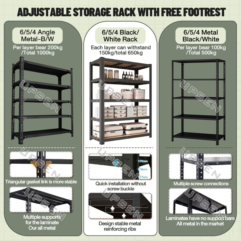 200*200 Full Metal Rack Steel Shelf Rack 6 Layer Stainless Rack Steel ...