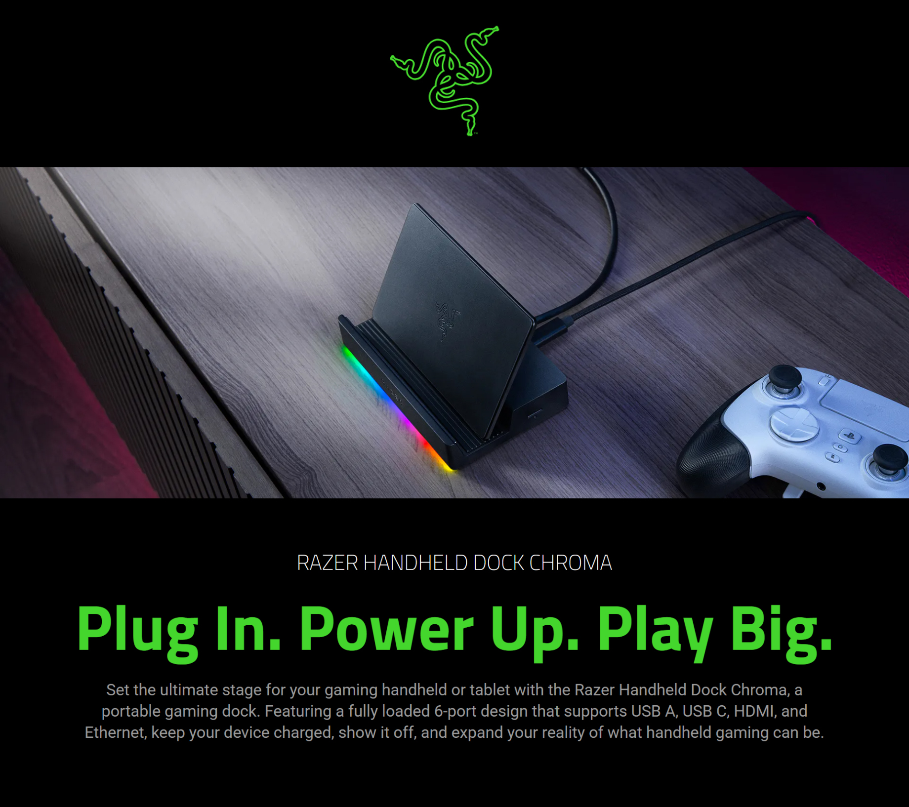 Razer Handheld Dock Chroma - USB Type C 6-in-1 Docking Station | Shopee ...