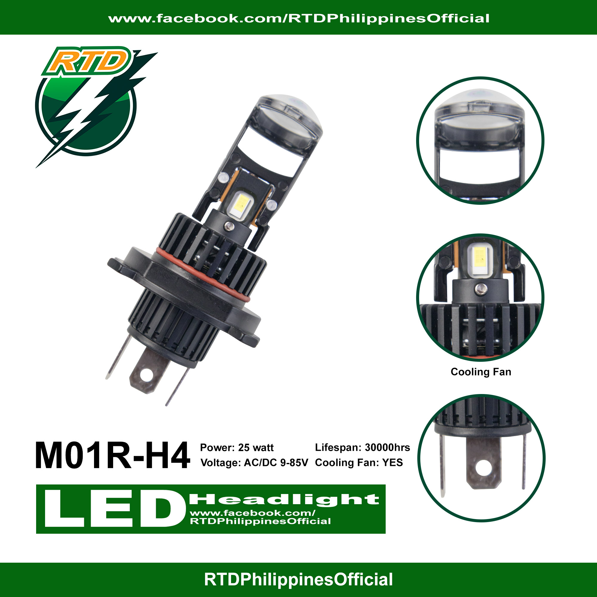 ORIGINAL RTD RAYTON LED HEADLIGHT M01R Mini Led Headlight Projector ...