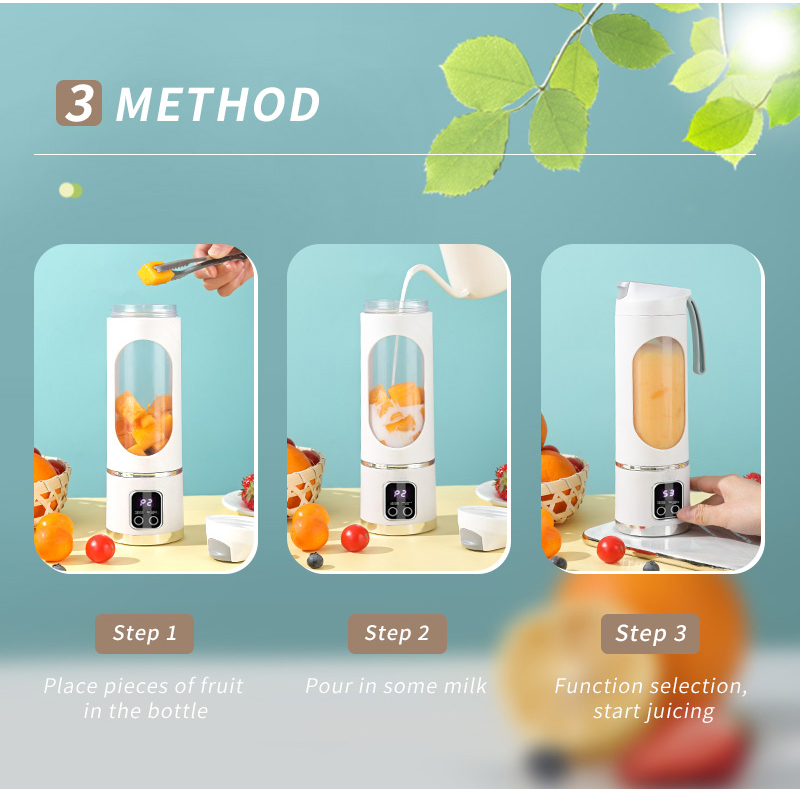 Portable Fruit Juicer 7.4V 500ML Electric Blender for Shake Rechargeable Juicer Cup with LED ...