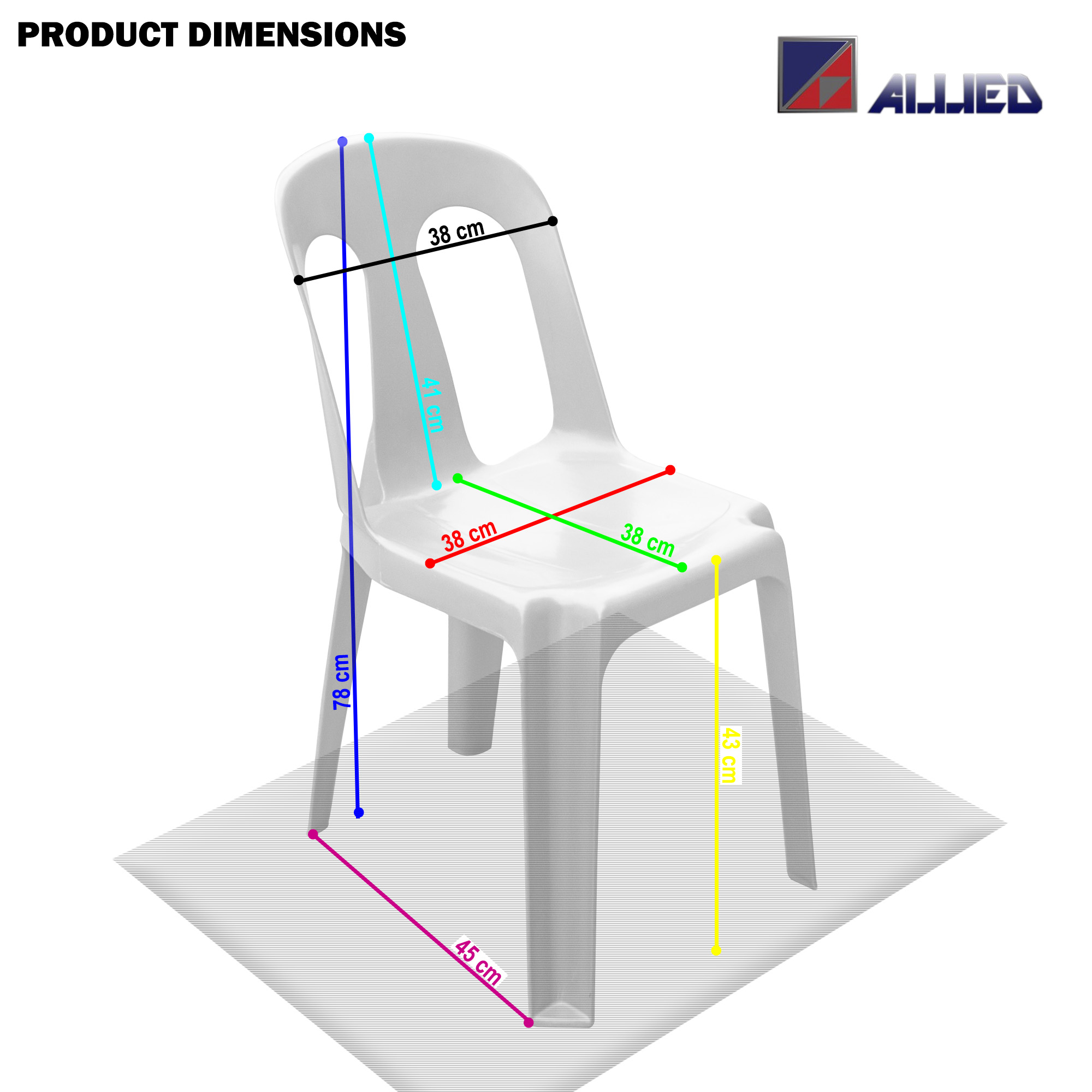 Allied Plastic Monobloc Chair Standard Full Size Robina SC-003 | Shopee ...