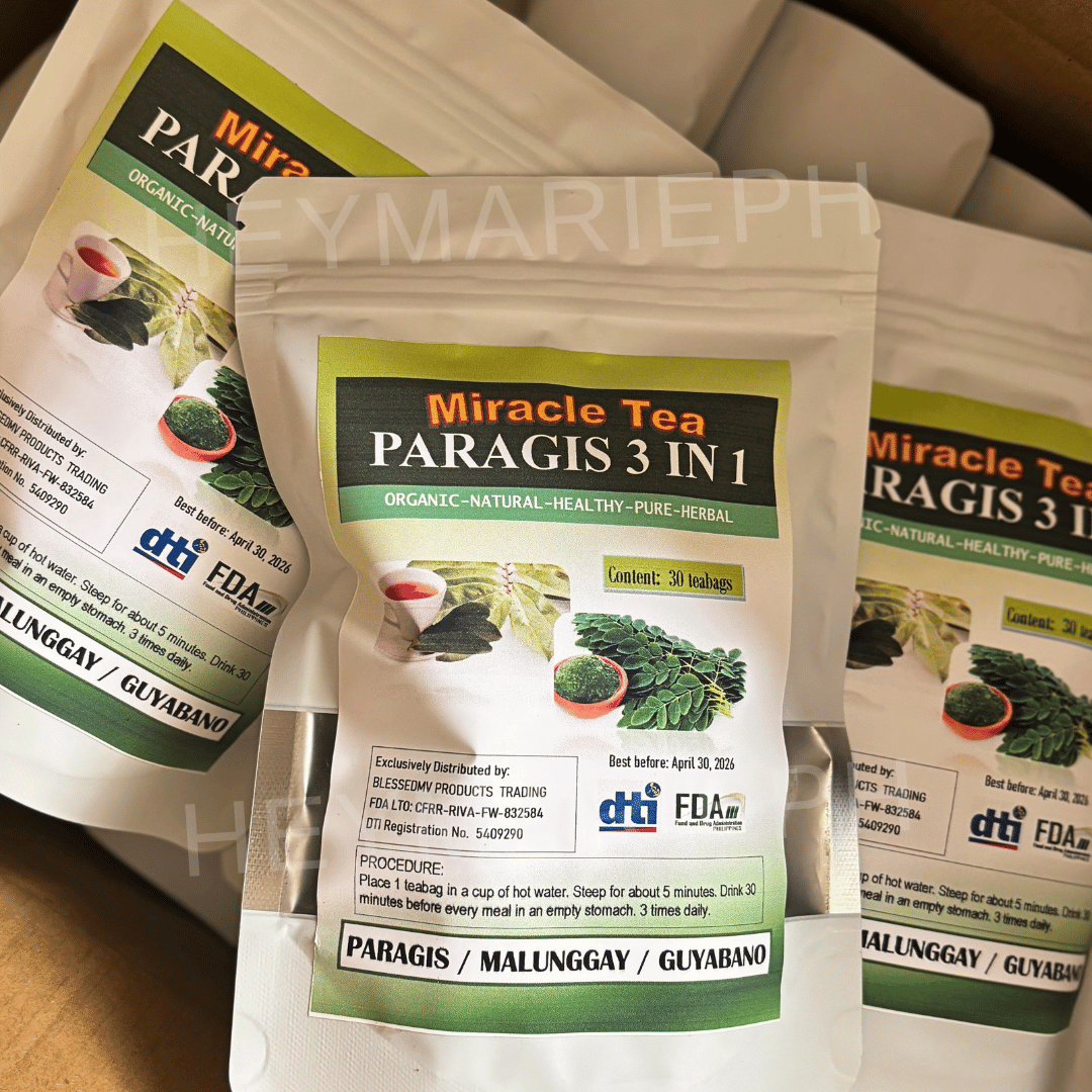 Paragis 3 in 1 Herbal Tea with Malunggay and Guyabano 30 Bags | Shopee ...