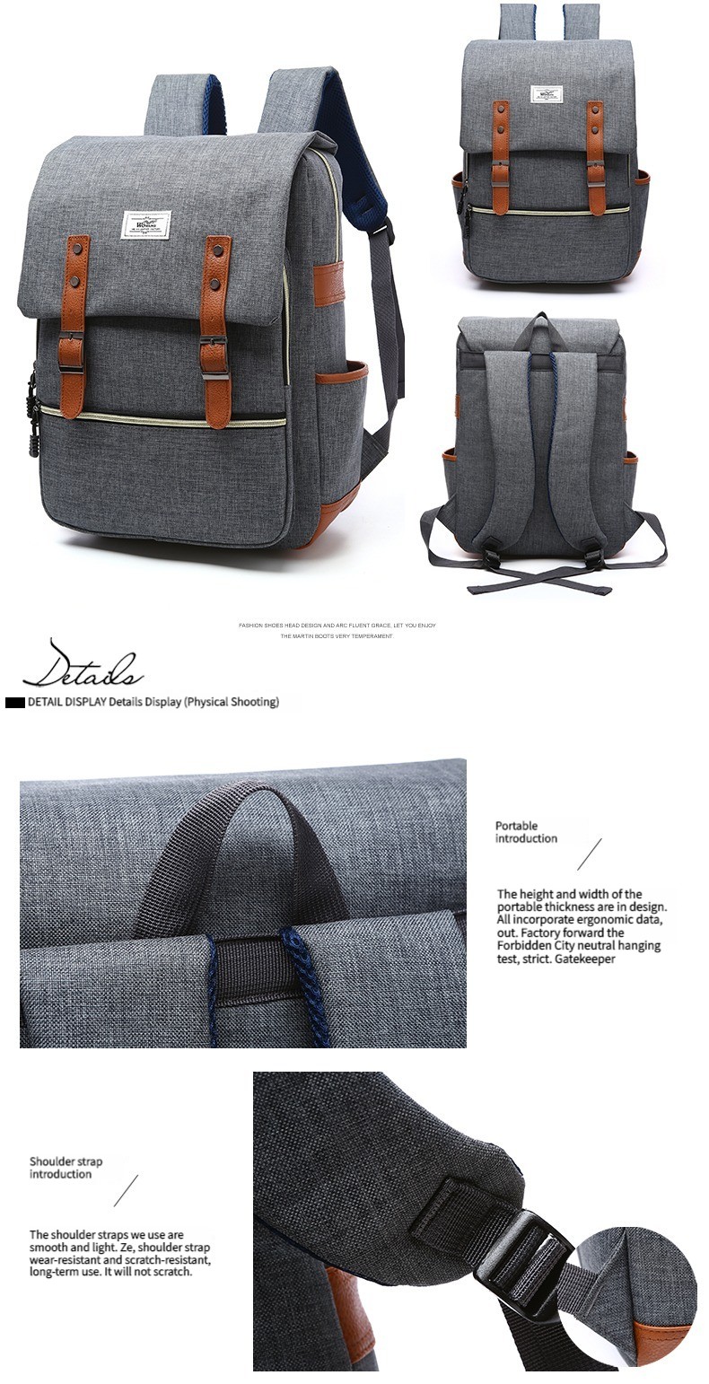 COD Japanese backpack laptop backpack large cover type travel bag nylon ...