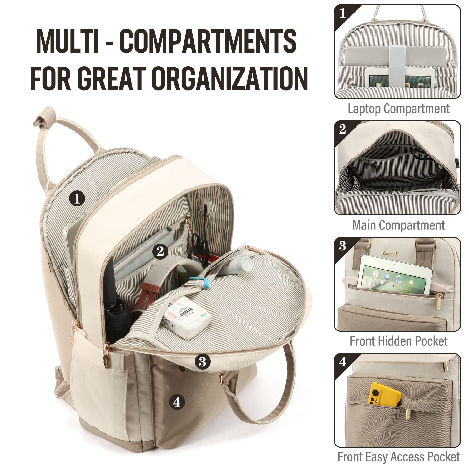 Nostyle Laptop backpack 15.6 inch school bag for women waterproof large ...