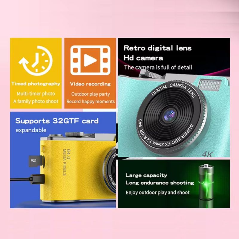 4K Digital Camera Travel Selfie Camara 50 Megapixels HD Zoom ...