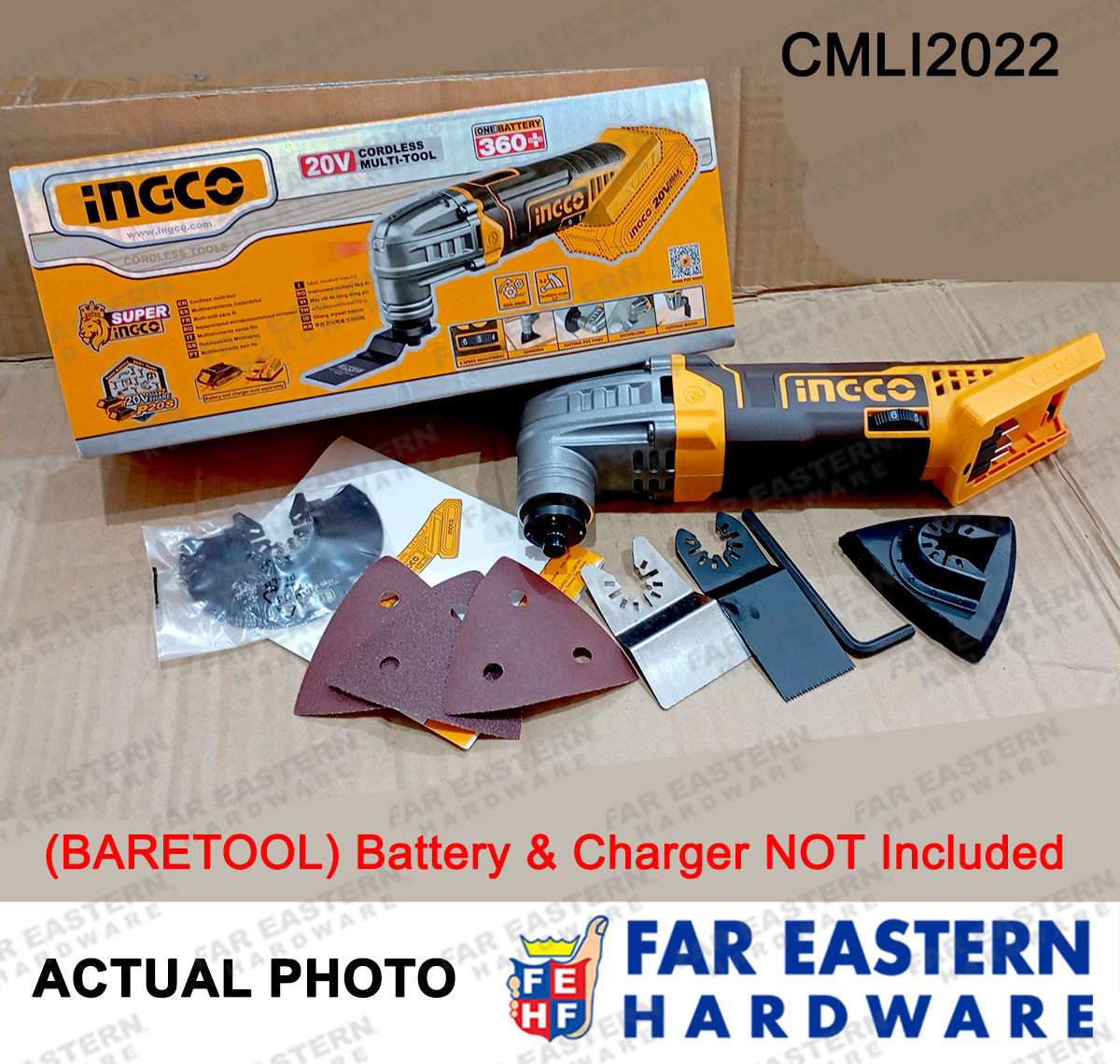 INGCO Cordless Oscillating Multi Tool 20V Oscillator CMLI2022 CMLI20221 ...