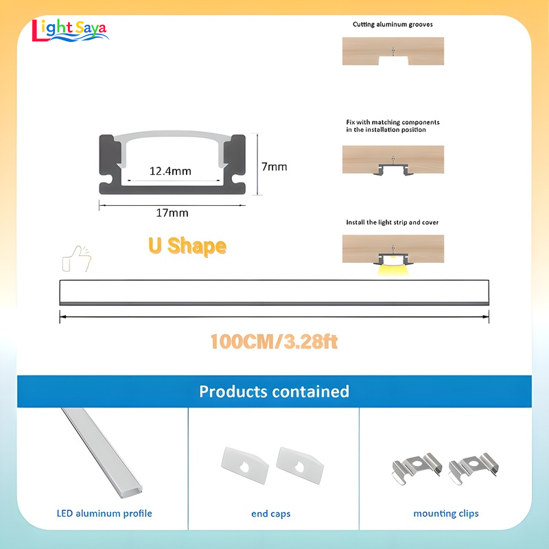 1M LED Aluminum Profile Led Lighting V/U/YW Shape for LED Light Strip ...
