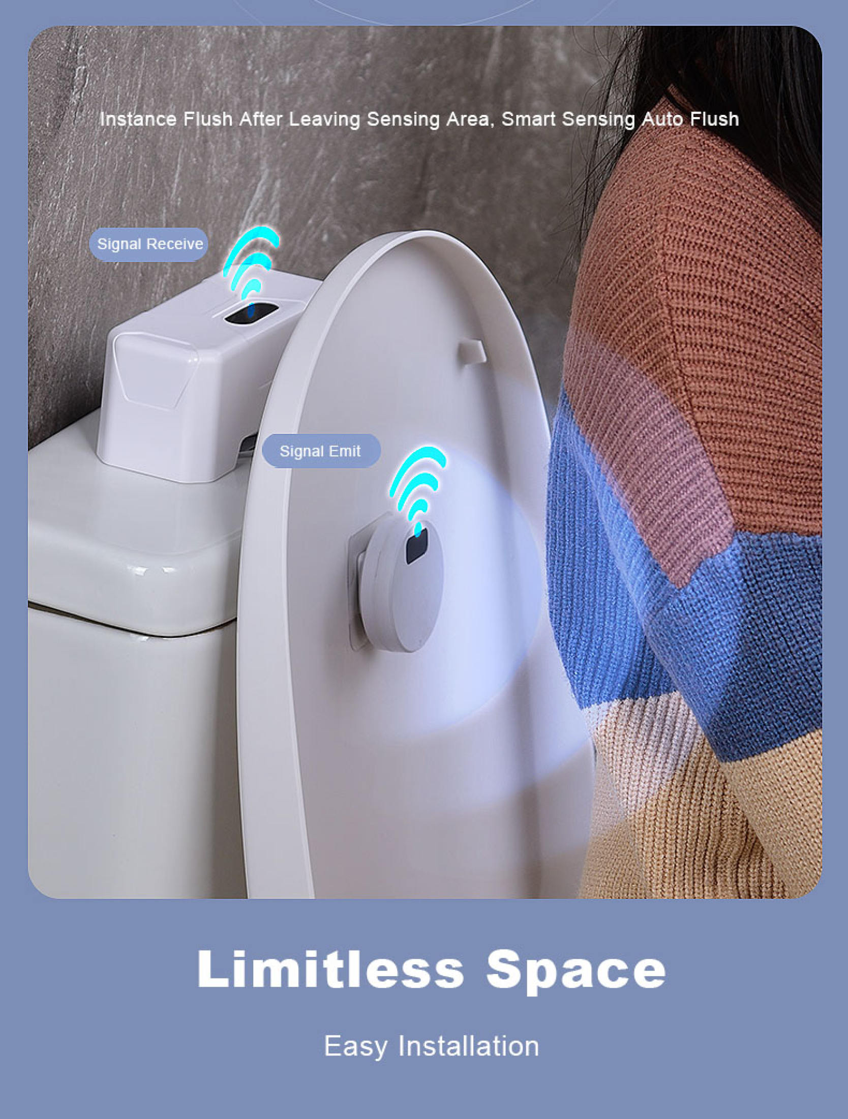 Automatic Toilet Flush Button Touchless Toilet Flusher External ...