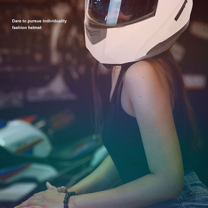 HNJ YM-920 PLAIN Helmet For Motorcycle Modular Dual Visor Helmet Woman ...