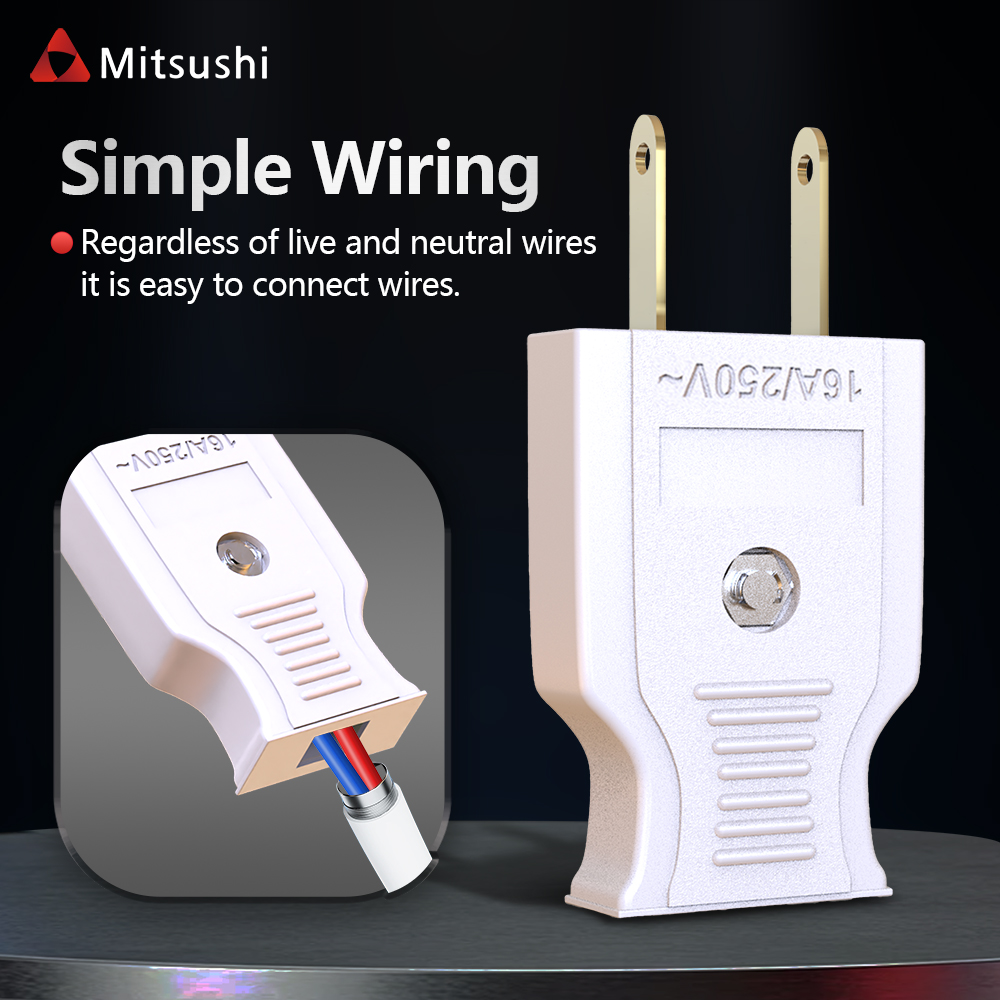 Mitsushi Pure copper 2-pin plug waterproof bipolar industrial power ...