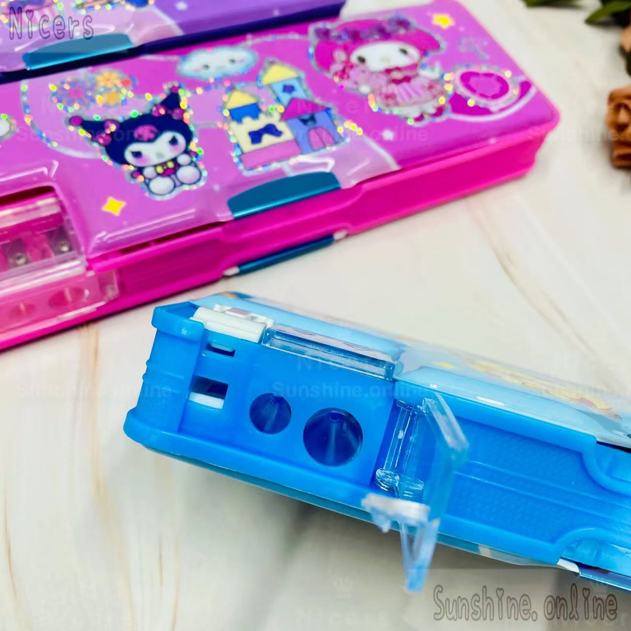 LY-9553 Sanrio Plastic Pencil Box W/sharpener Double Sided Magnetic ...