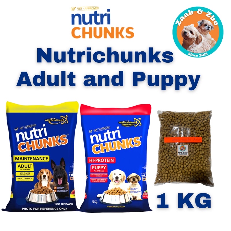 Nutri Chunks Adult and Puppy Dog Food Dry Dog Food in 1 Kilogram ...