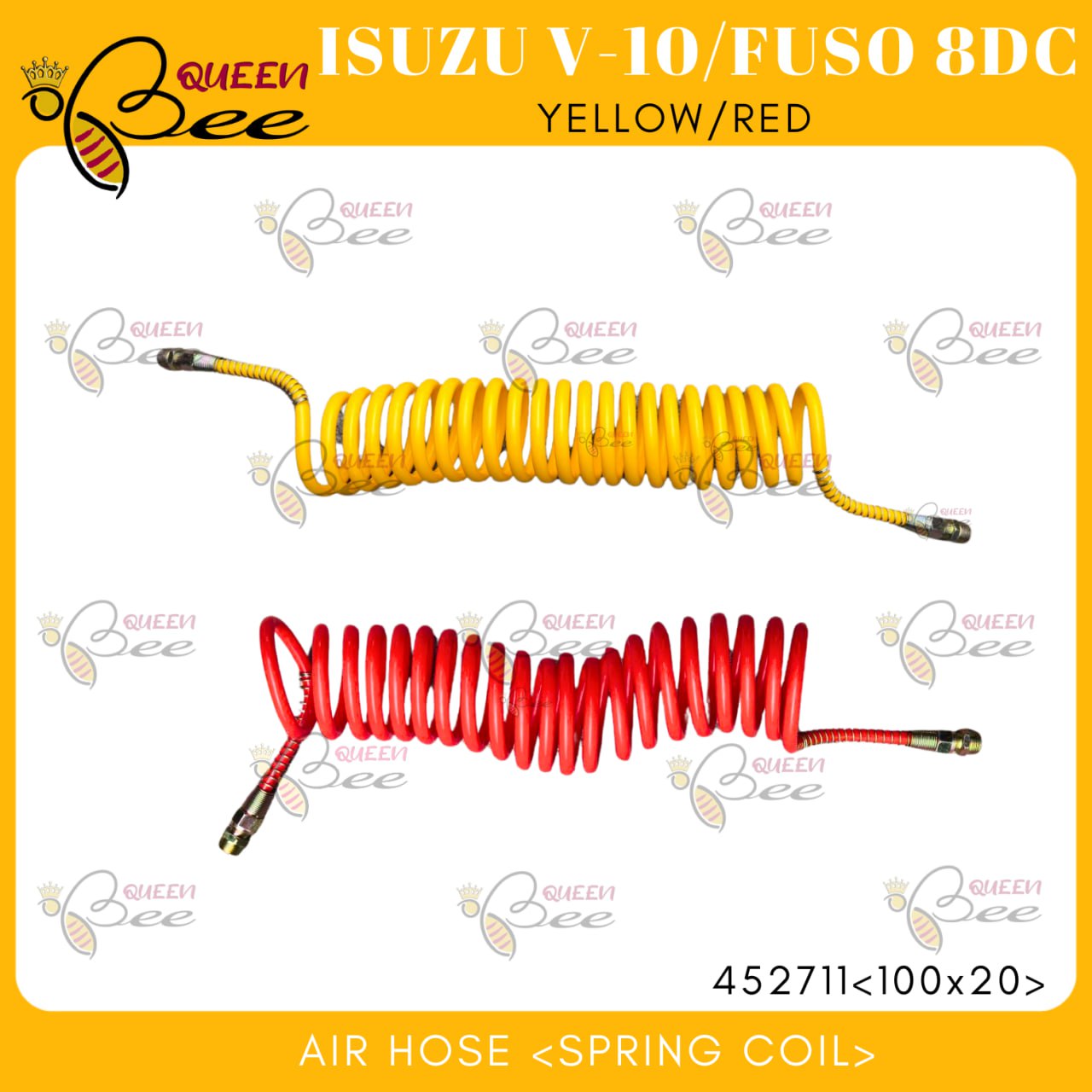 QBEE AIR HOSE BRAKE HOSE Nylon Coil Breeze Spring For Truck Red/Yellow ...