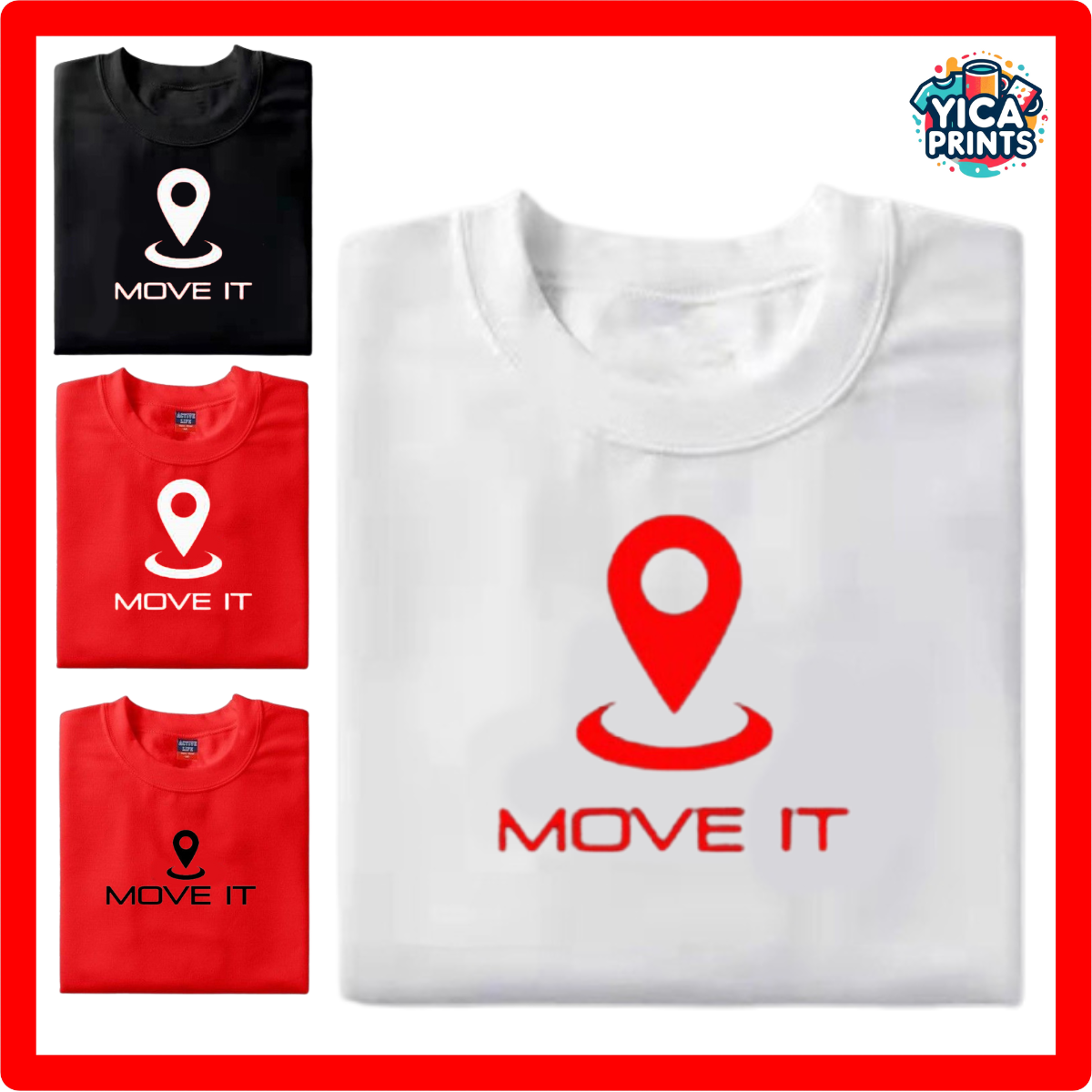 Drifit White Simple MOVE IT Motorcycle Taxi Uniform shirt Delivery ...