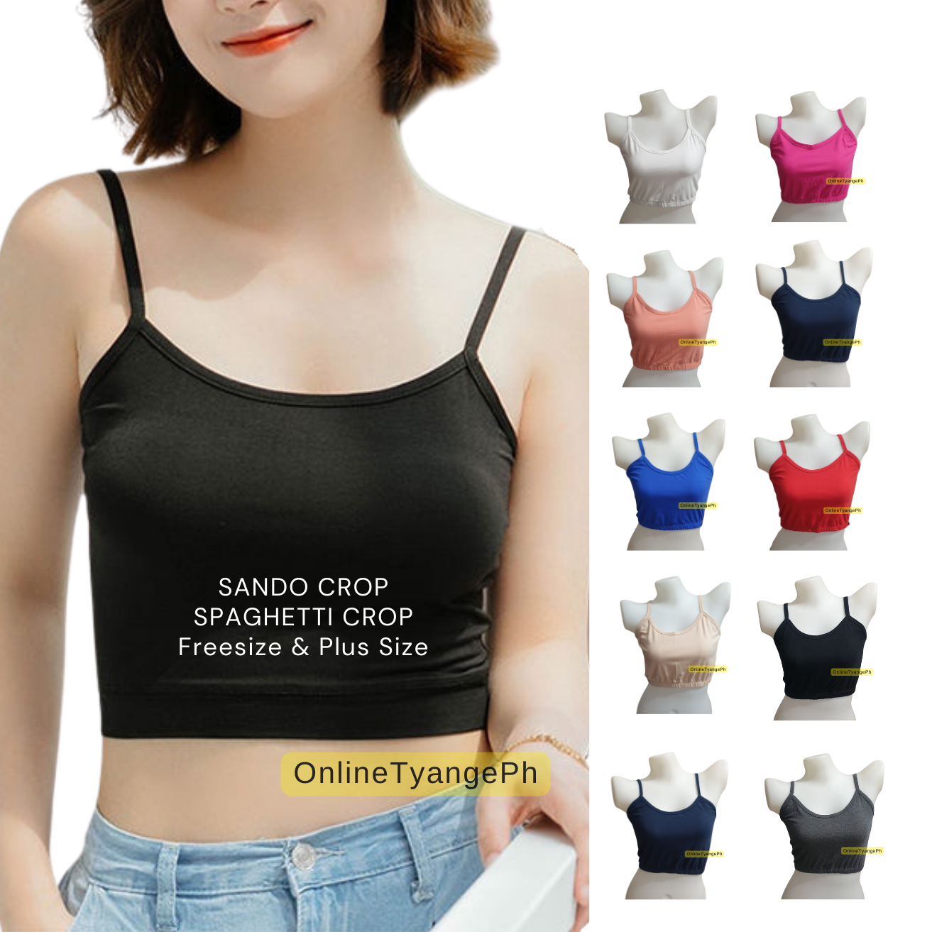 Spaghetti Strap Crop Top | Basic CropTop Sando for fashion woman String Top by Clothes Sando ...
