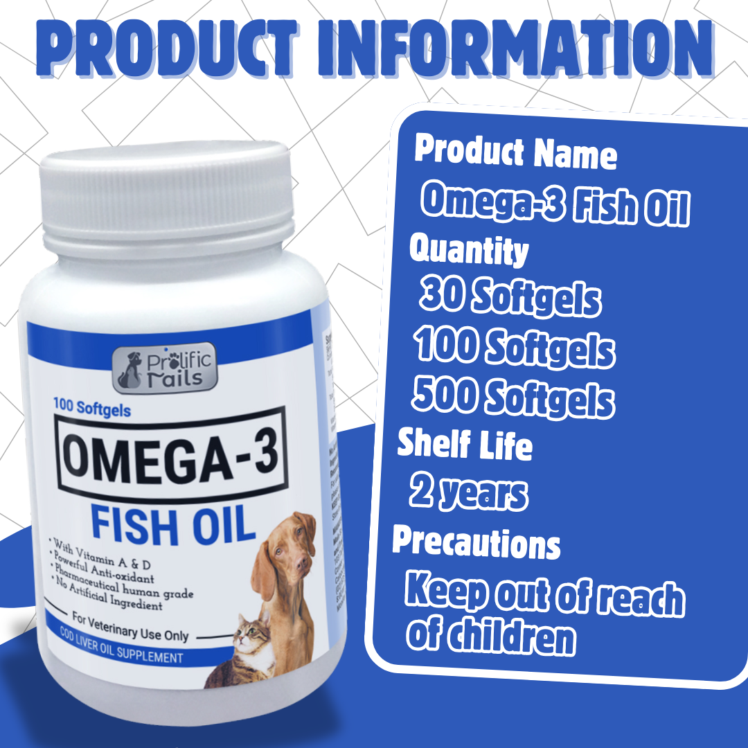 LKJ-Pure Deep Sea Fish Oil Omega 3-K9 500 Soft Gels Dogs & Cat ...