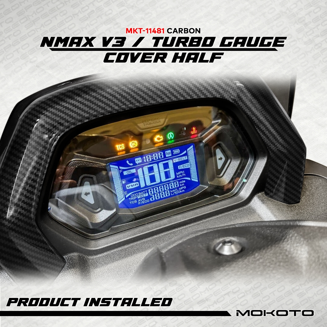 MOKOTO YAMAHA NMAX V3 STANDARD / TURBO TECHMAX GAUGE PANEL COVER CARBON ...