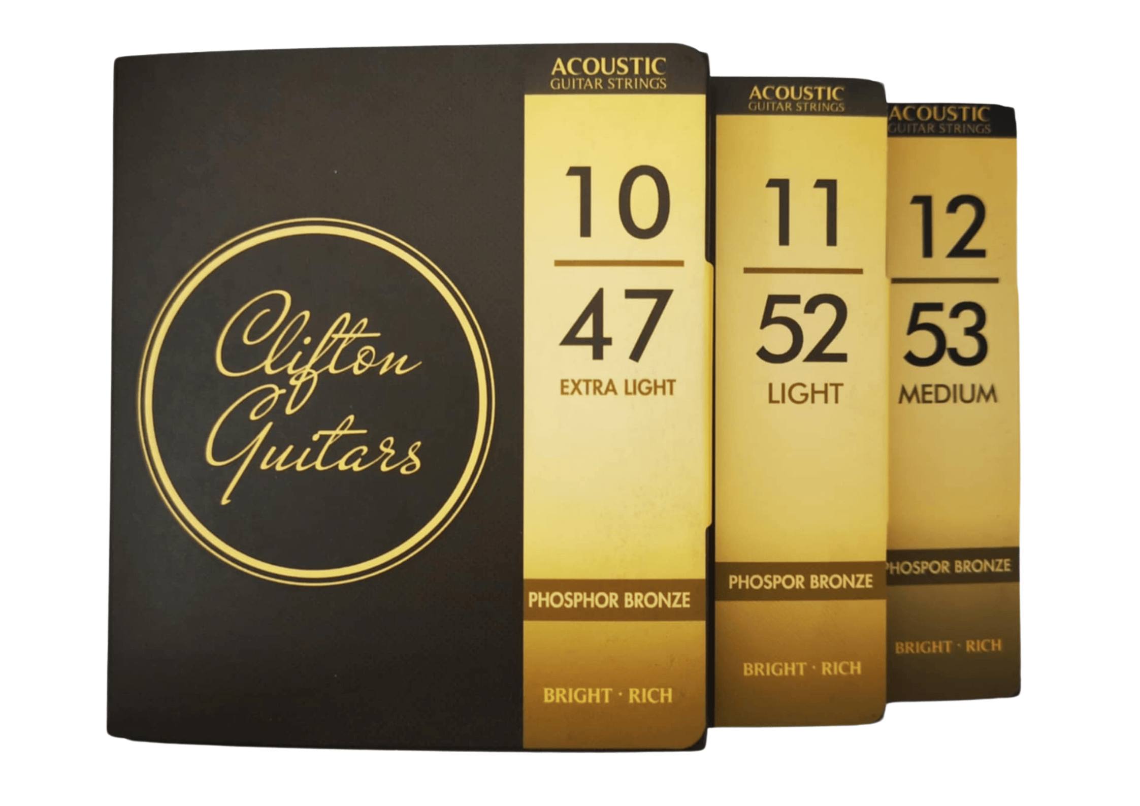 Clifton Phosphor Bronze Coated Acoustic Guitar Strings- Authentic ...