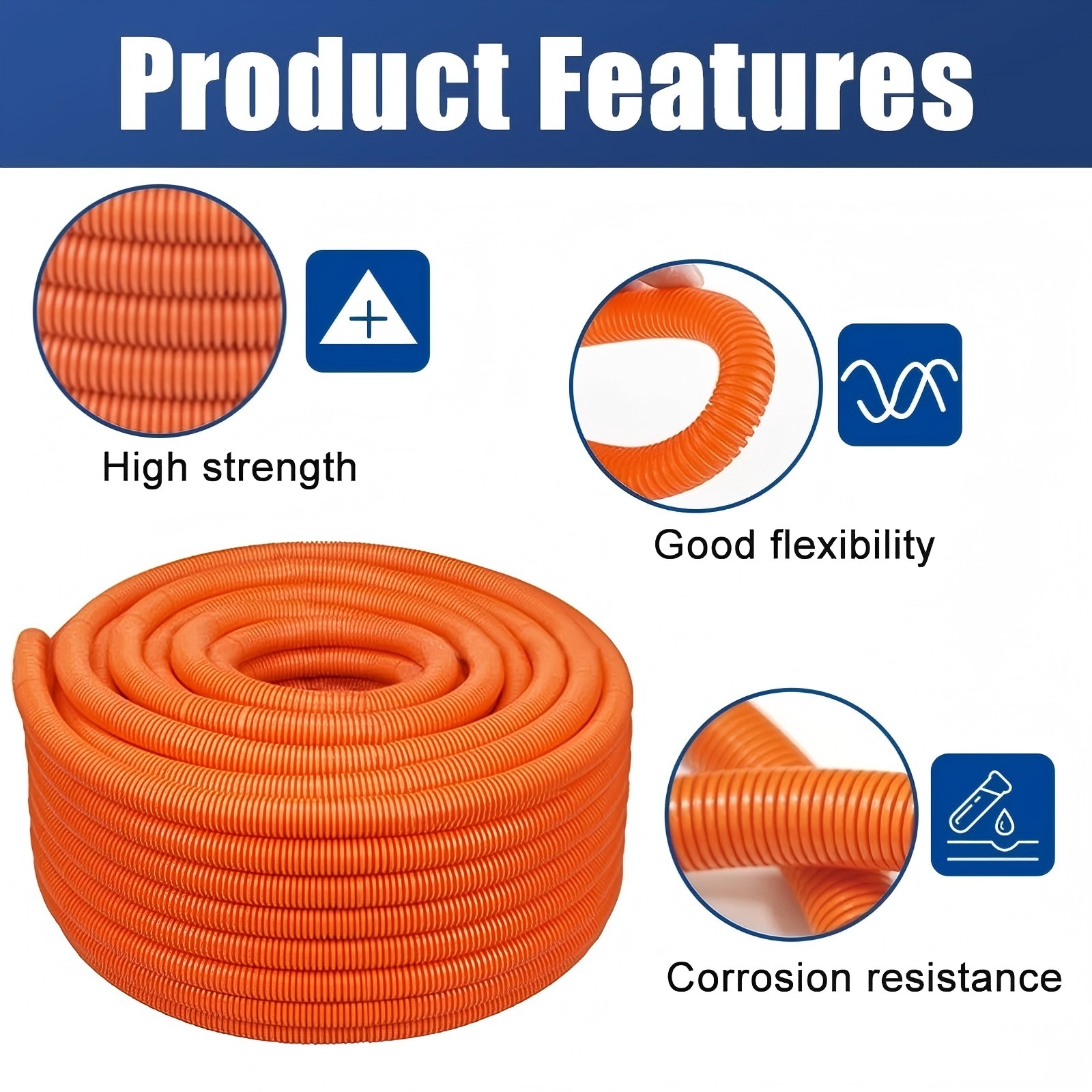 Orange Flexible Hose Electrical Conduit Hose 1/2 , 3/4 ( PER METER ) | Shopee Philippines