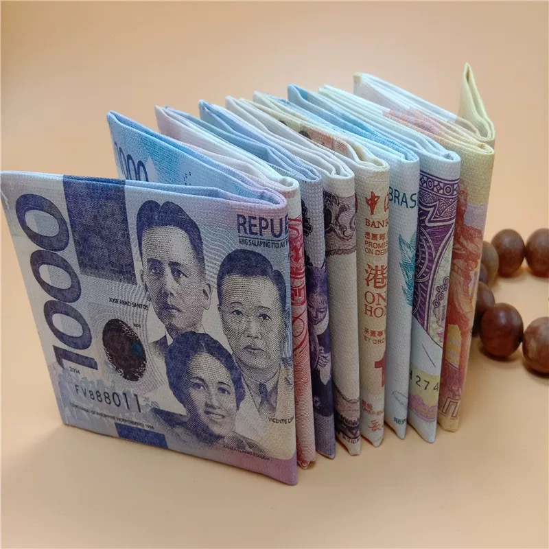 Canvas Material Money Wallet Simulation Banknotes Card Money Wallet ...