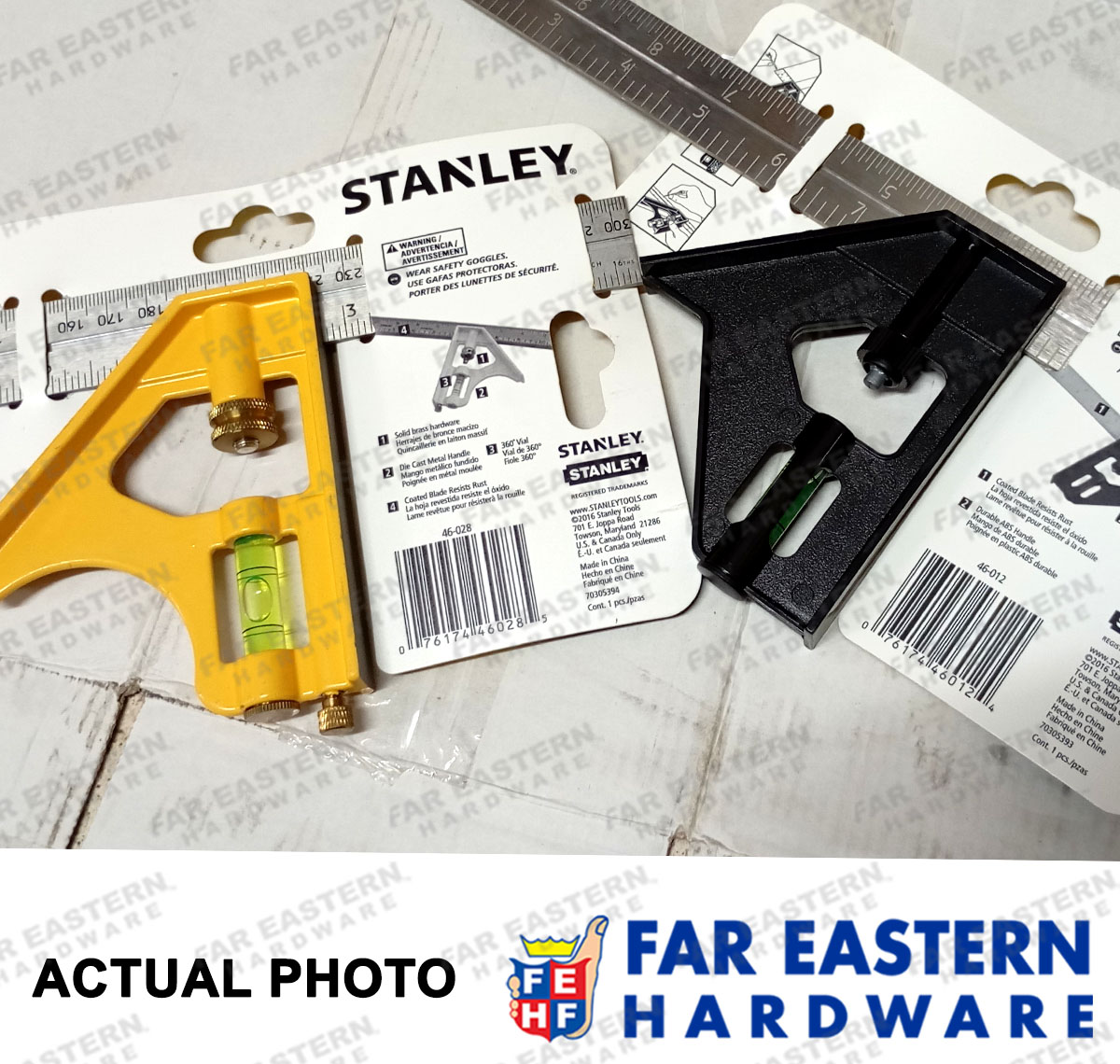 STANLEY Combination Tri Try Square Ruler Level Angle Stainless Steel 12 ...