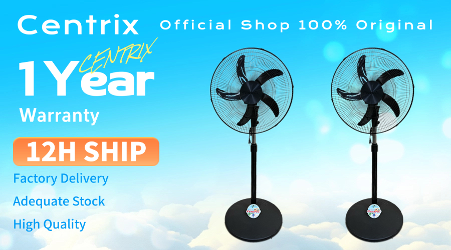Centrix BUY-1 TAKE-1 COD 18 inch Black Stand Fan With 3 Speed 5-Blades ...
